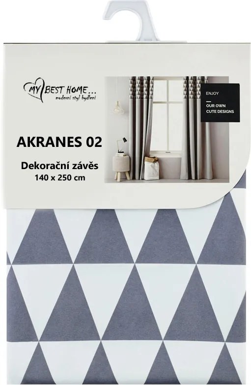 Dekorační závěs AKRANES 02 šedá/mátová 140x250 cm MyBestHome