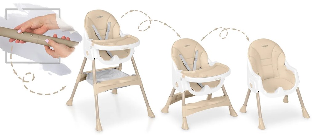 Ricokids béžová židle na krmení pro děti