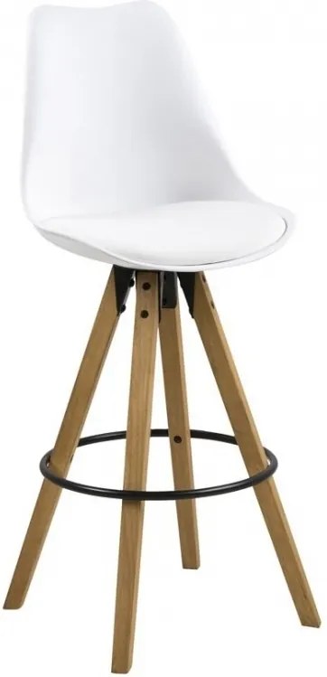Barová židle Damian, bílá/dřevo