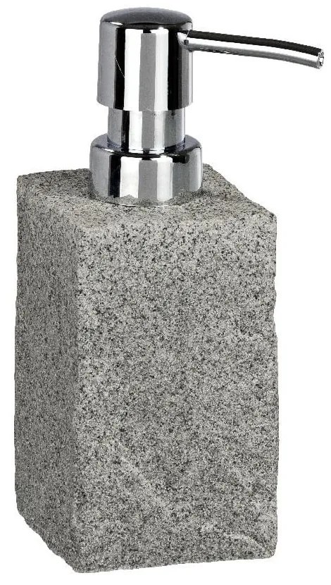 Šedý dávkovač mýdla Wenko Granite, 210 ml