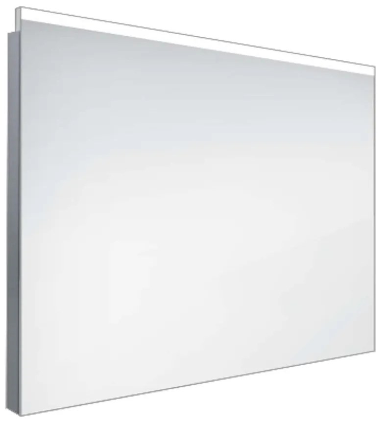 Nimco - Koupelnové podsvícené LED zrcadlo 80x60 cm, hranaté, aluminium ZP 8003