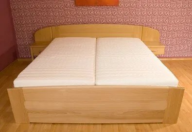 Dvoulůžko Postelia LUCIE Buk 140x200 - dřevěná postel z masivu o šíři 4 cm
