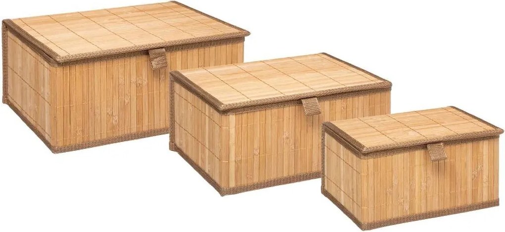 Sada bambusových krabic, 3 ks