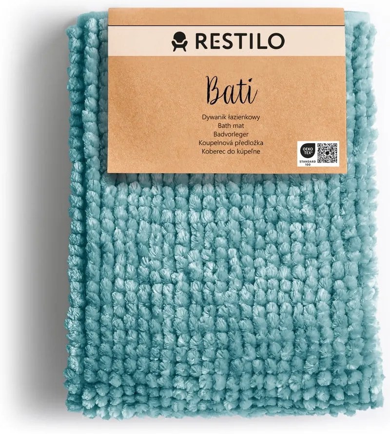 Tyrkysová koupelnová předložka 70x120 cm Bati – Restilo