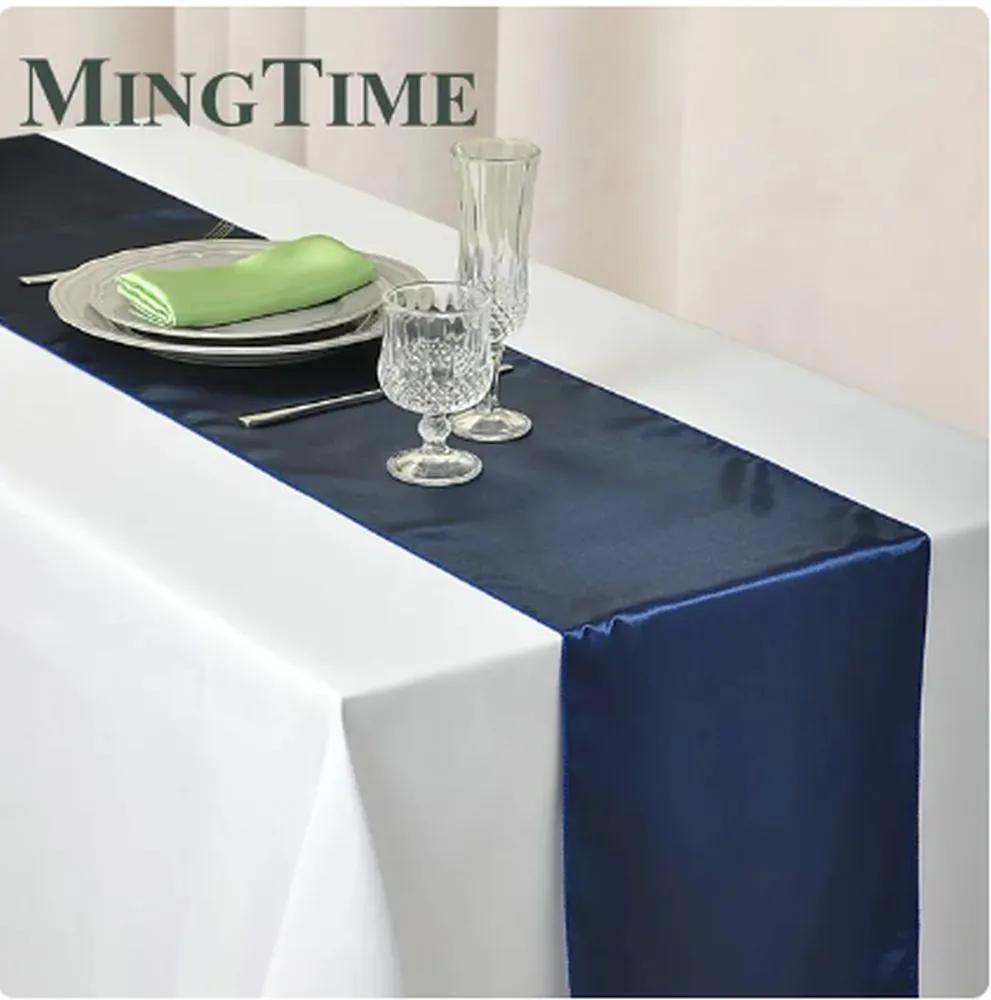 Luxusní saténový stolní běhoun (30x275 cm) Barva: námořnická modrá