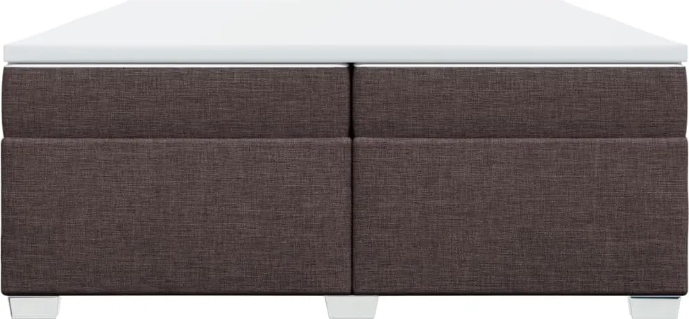 Box spring postel s matrací tmavě hnědá 200x200 cm textil 3285161