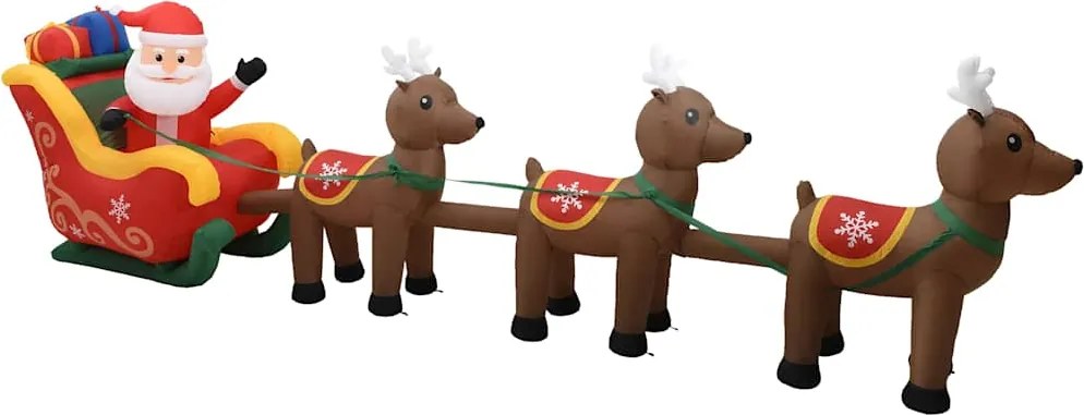Vánoční nafukovací dekorace Santa a sobi LED 490 cm 288849