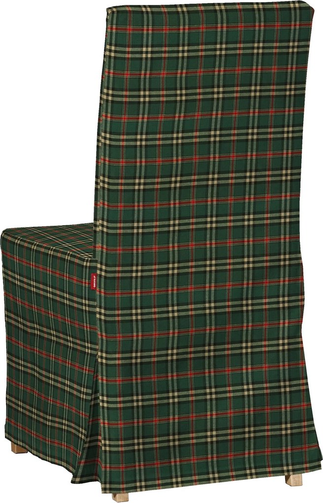 Potah na židli IKEA  Henriksdal, dlouhý barva zelená látka vzorované