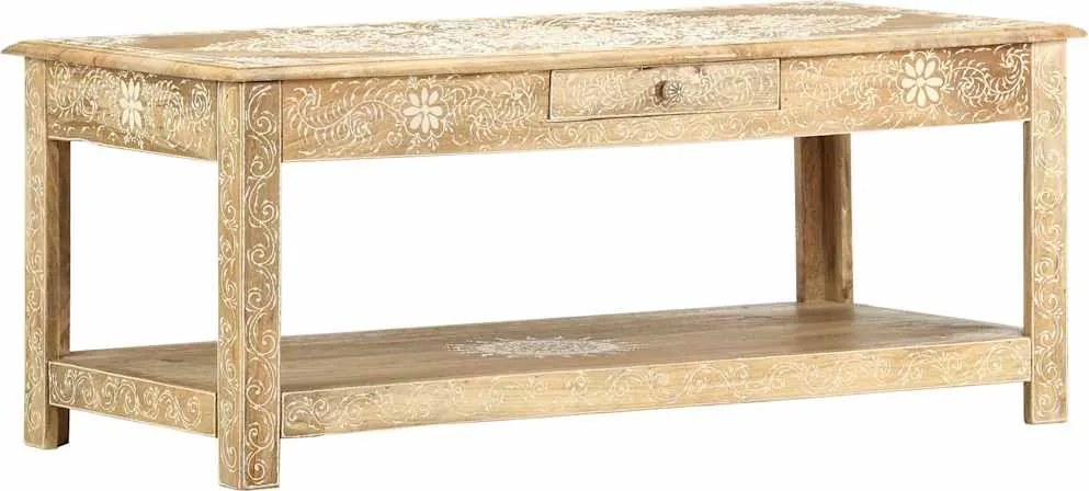 Konferenční stolek 110x50x45 cm ruční malba masivní mangovník 286146