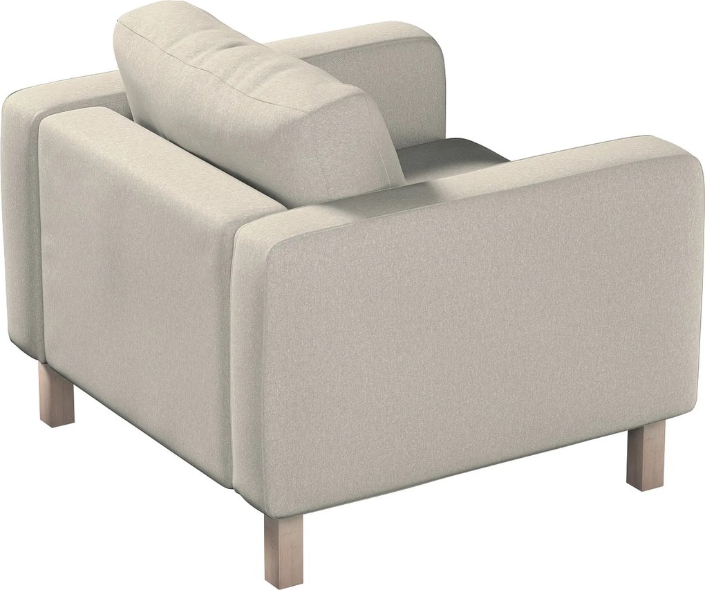 Potah na křeslo IKEA Karlstad, krátký barva béžová látka pletený vzor
