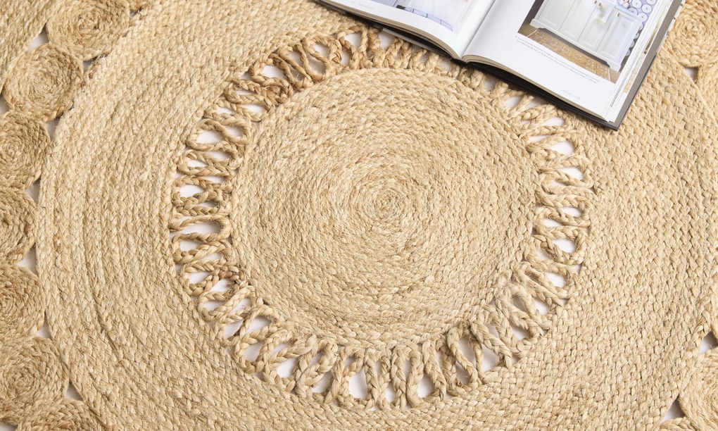 Diamond Carpets India, Ručně vázaný kusový koberec Zora J 29 Natural kruh, 80x80 (průměr) kruh, béžová, chodba / předsíň