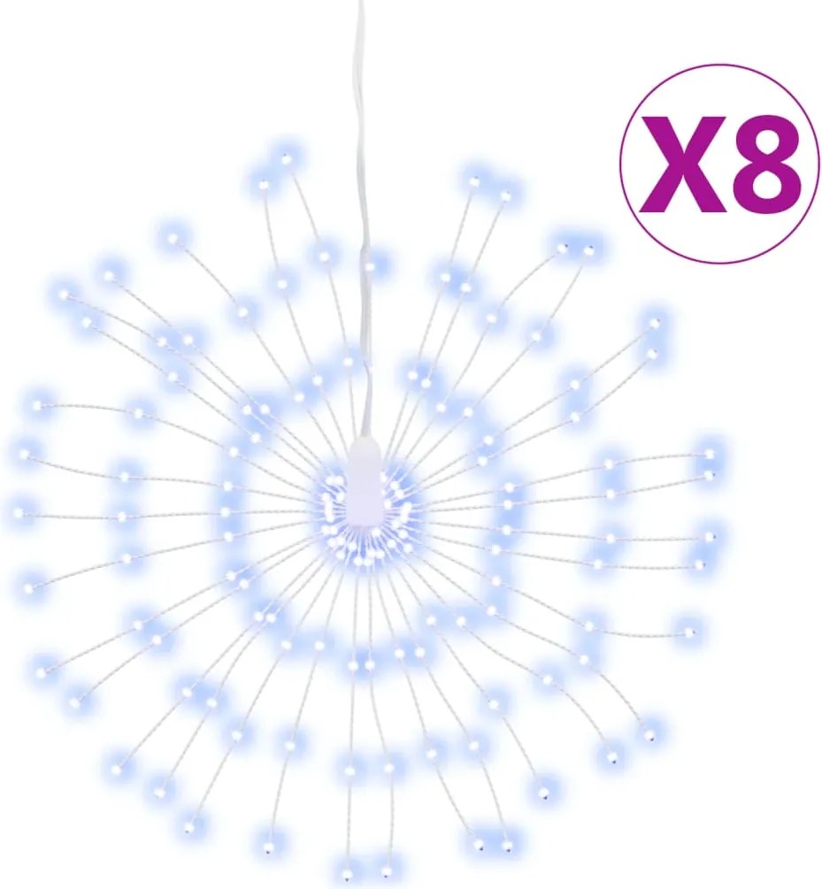 Vánoční hvězdicová světla 8ks 140 studeně bílých LED diod 17 cm 3190513