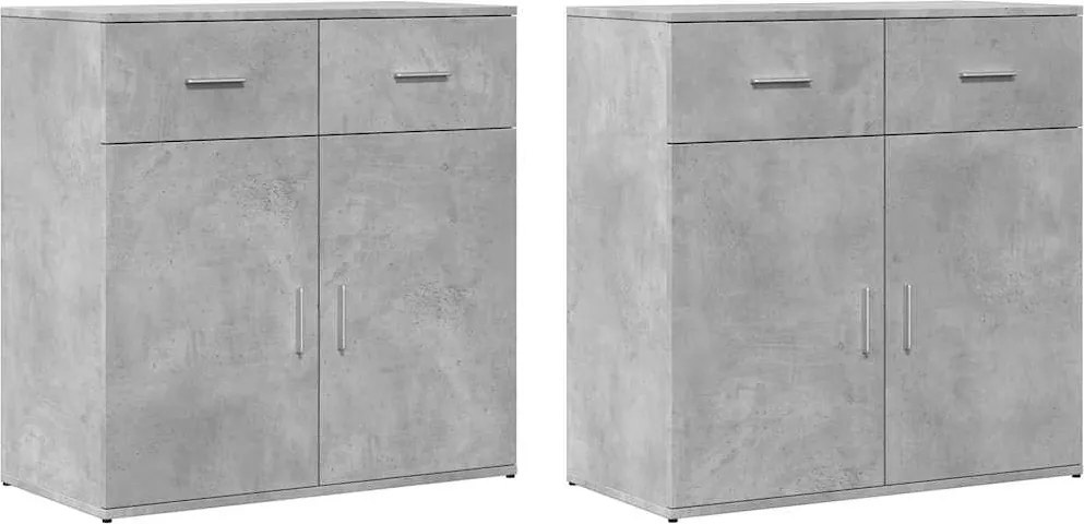 Příborníky 2 ks betonově šedé 79 x 38 x 80 cm kompozitní dřevo 3276619