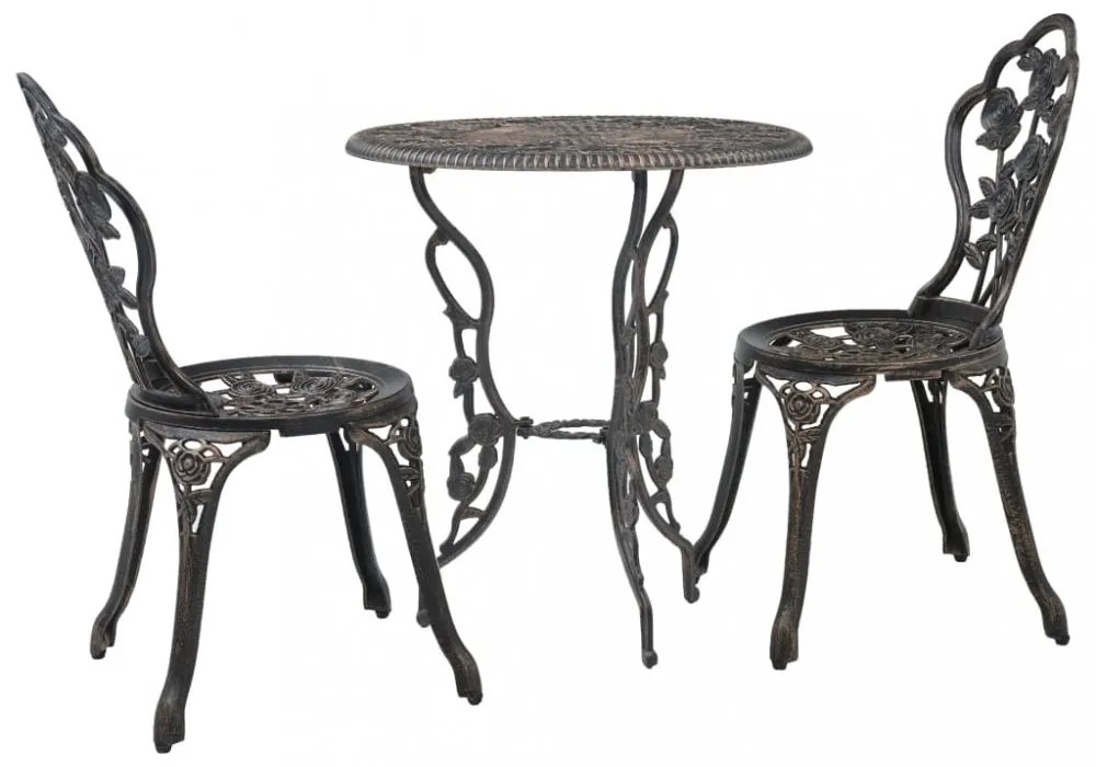 Zahradní bistro set 3 ks litý hliník Dekorhome Černá