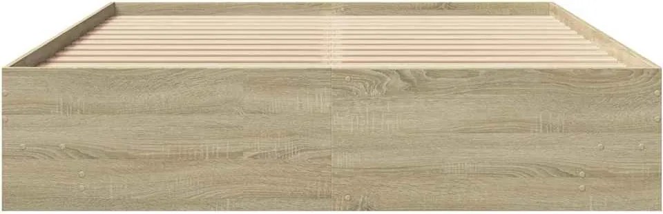 Rám postele bez matrace dub sonoma 150x200 cm kompozitní dřevo 3295648