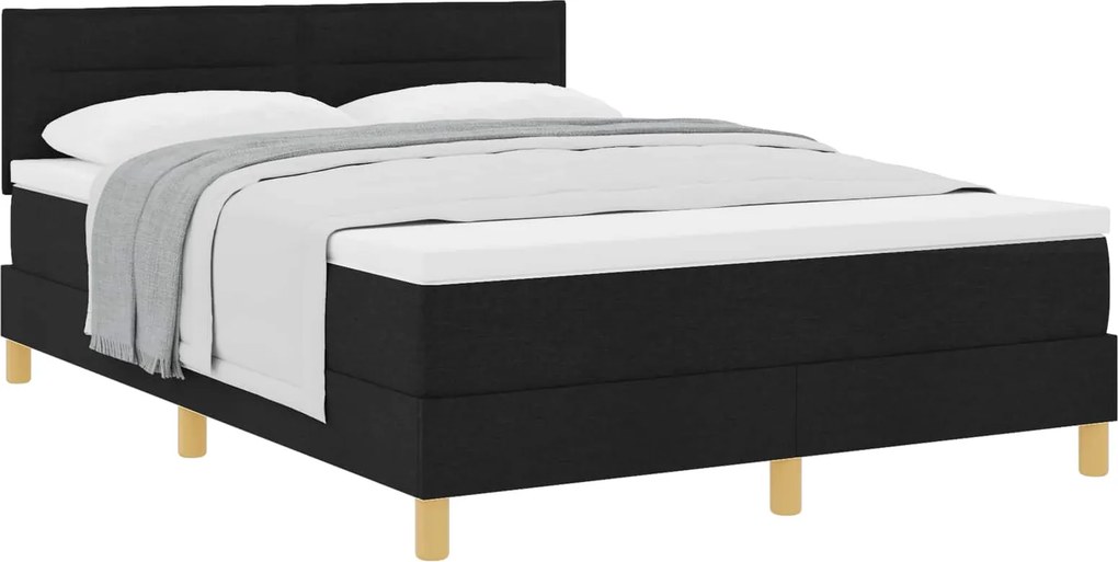 Postel s boxspringem s polštářem Černá 140 x 200 cm textil 3338848