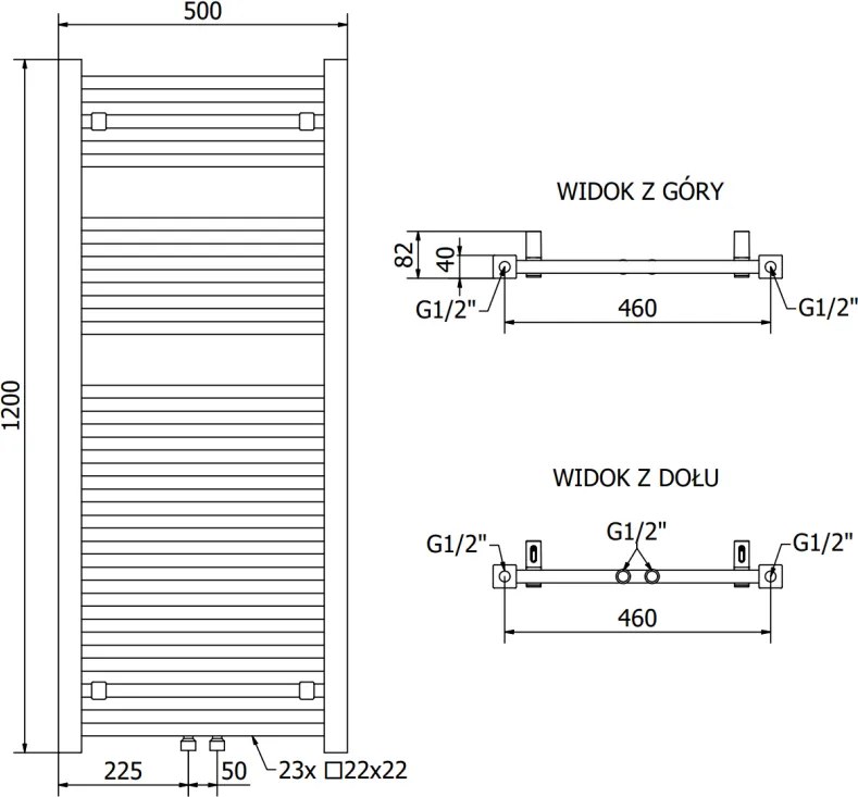 Mexen Pluton topné těleso 1200 x 500 mm, 616 W, černá, W106-1200-500-00-70