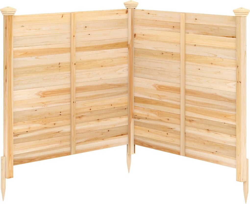 Costway Soukromý plot 2 díly zahradní plot z jedlového dřeva – 119 × 119 cm