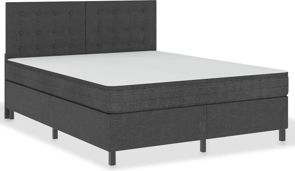 Postel boxspring tmavě šedá textil 180 x 200 cm 3054796