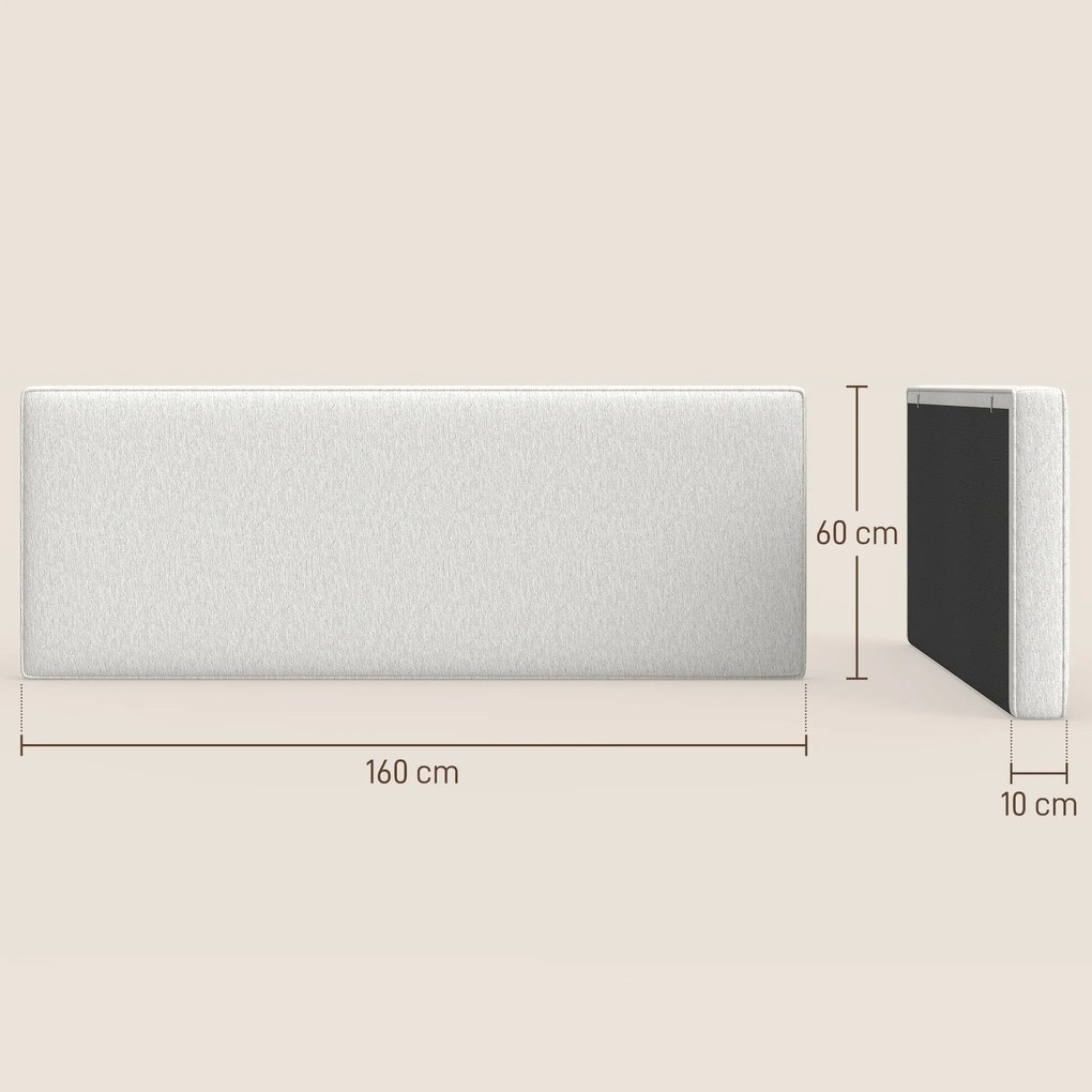 HOMCOM čalouněné plovoucí čelo postele s lněným vzhledem, 160 × 60 cm, krémové