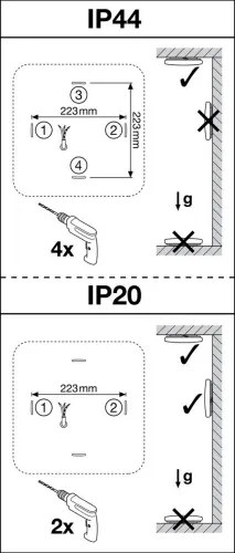 LED svítidlo LEDVANCE SF Square 24W 4000K 330mm IP44