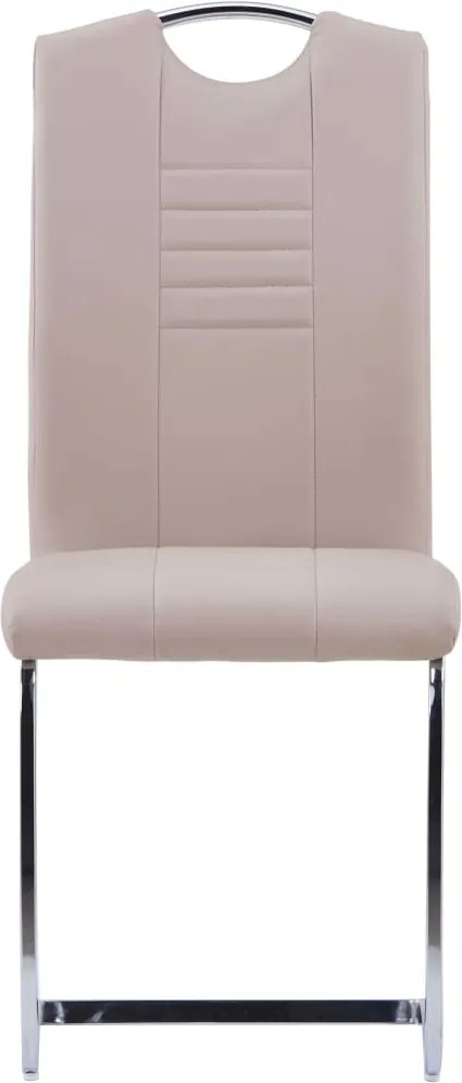 Jídelní židle Smooth - 4 ks - cappuccino | umělá kůže