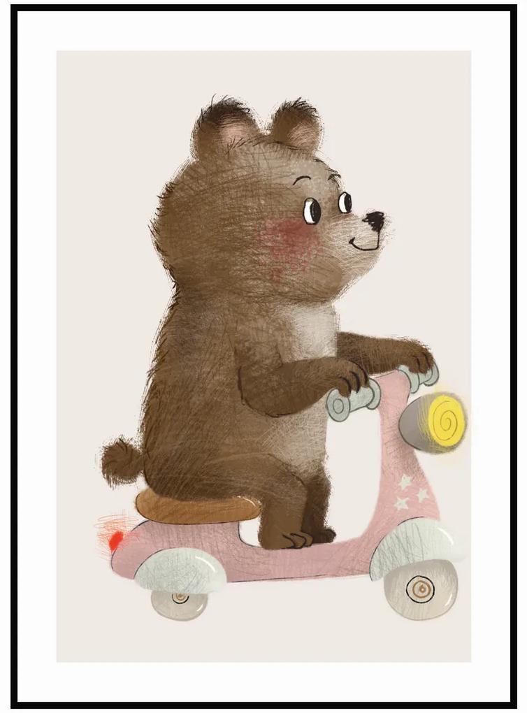 Plakát Medvídek na motorce 50 x 70 cm
