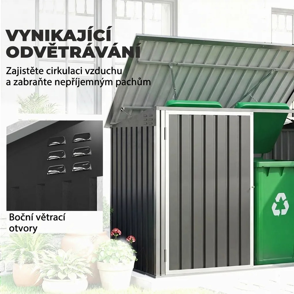 Přístřešek na 2 popelnice z pozinkované oceli, antracitový 845-436V02CG