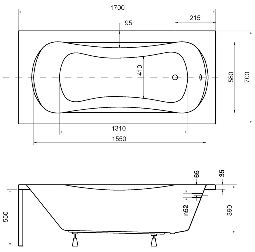 Besco Aria akrylátová vana Délka vany: 160cm