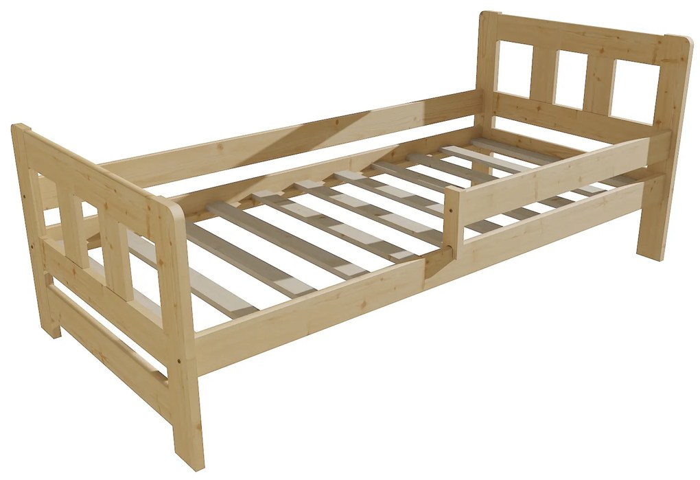 Vomaks Dětská postel se zábranou VMK010FA KIDS Rozměr: 120 x 200 cm, Barva: surové dřevo