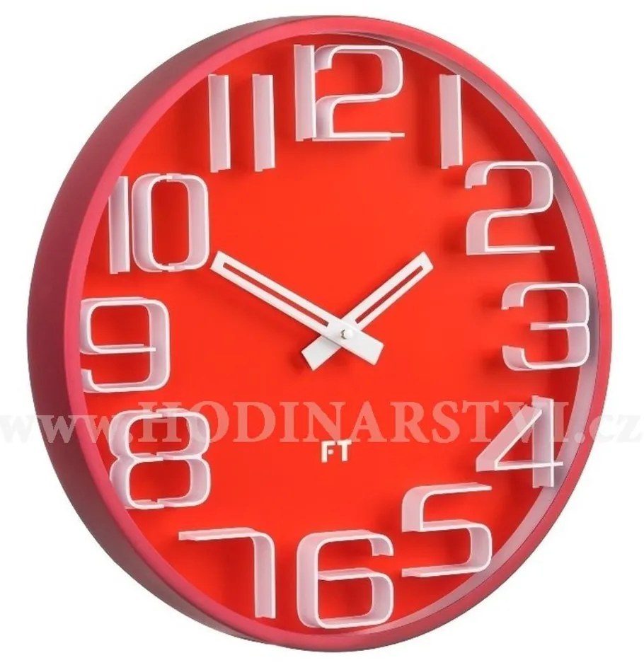 Designové nástěnné hodiny Future Time FT8010RD Numbers 30cm