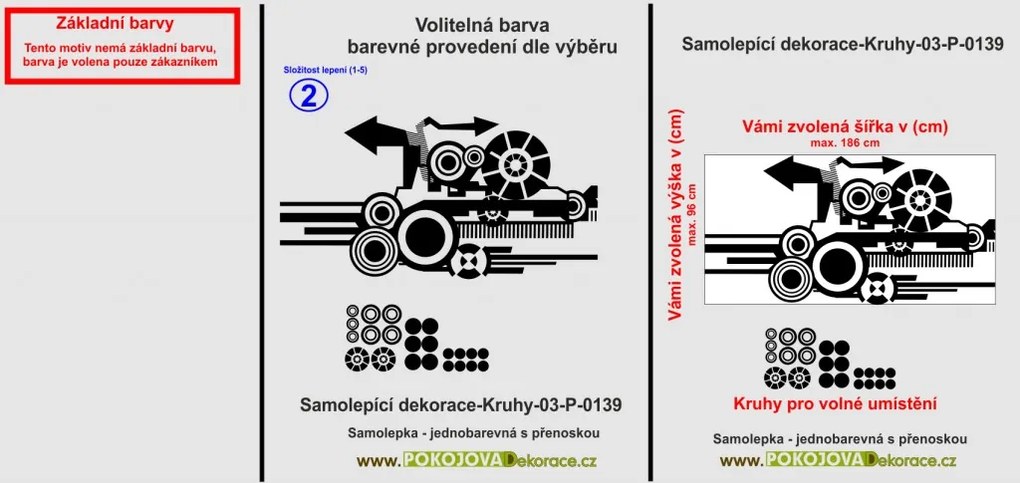 Samolepící dekorace Kruhy-03, Samolepky na zeď