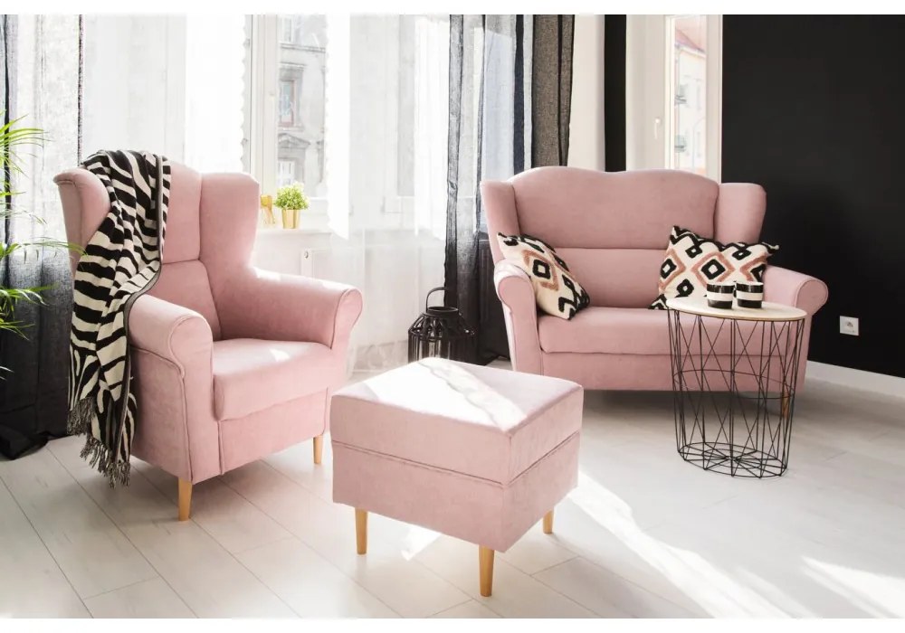 IDZ Podnožka LOFT Barva látky: Růžová (Avra 10)