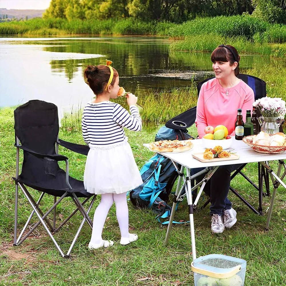 Kempingové židle NOMAD, set 2ks, černá SongmicsHome