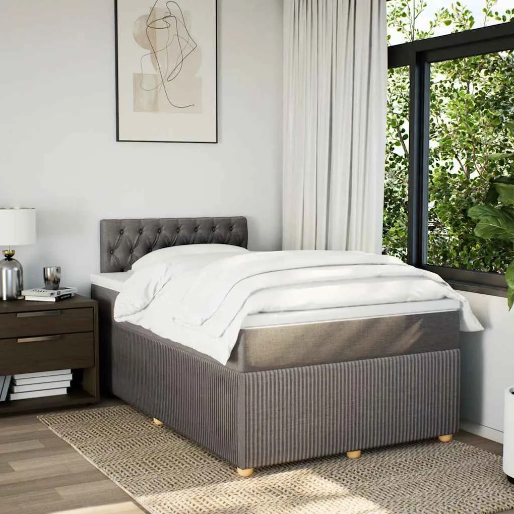 Box spring postel s matrací taupe 120x190 cm textil 3289706