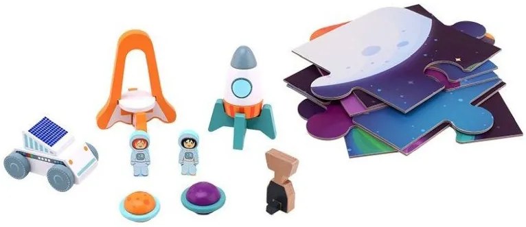 _Ostatní 1_ JOUECO DŘEVO Vesmírná stanice set puzzle skládačka s figurkami a doplňky 80133jot