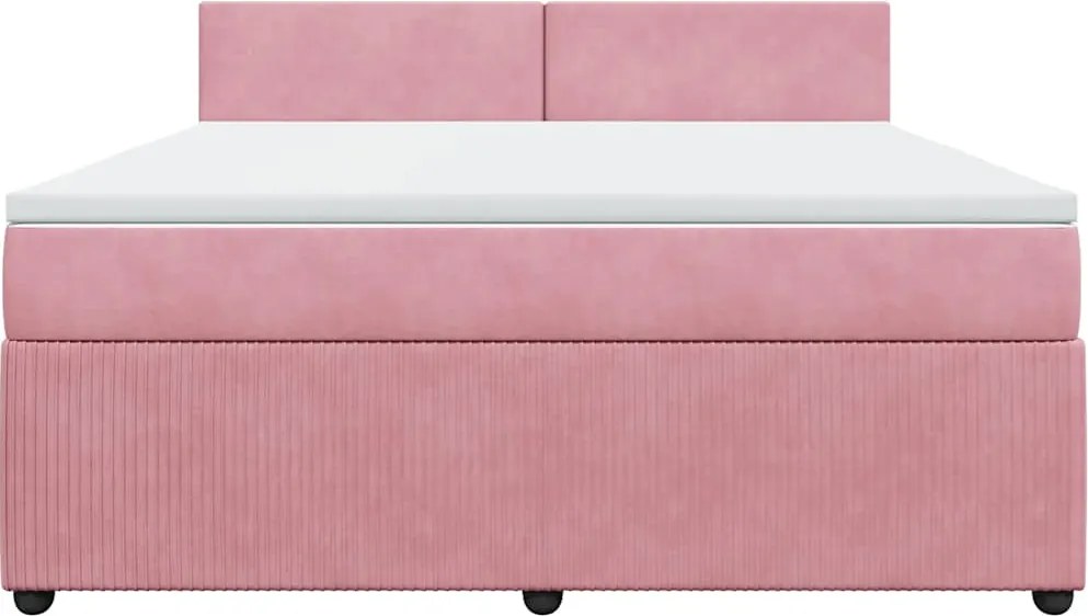 Box spring postel s matrací růžová 180x200 cm samet 3290105