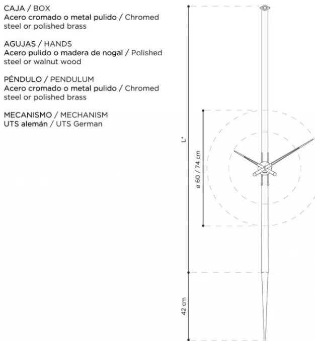 Designové nástěnné hodiny Nomon Pendulo inox