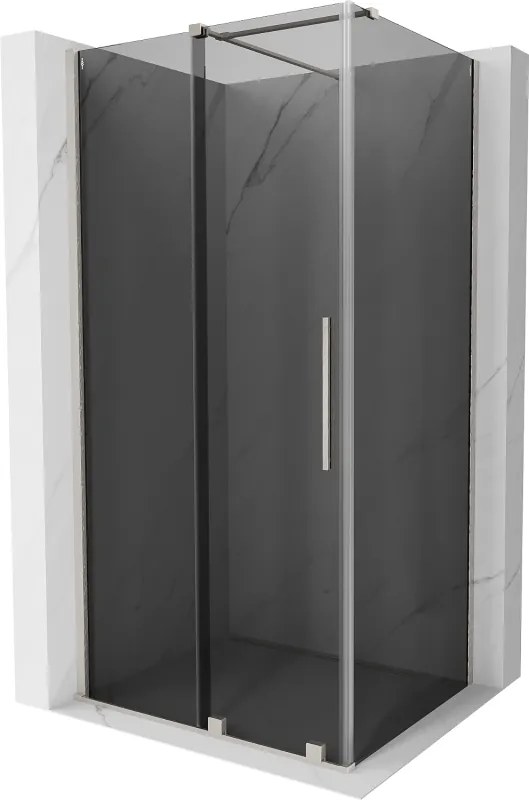 Mexen Velar, sprchový kout s posuvnými dveřmi 120 x 80 cm, 8mm šedé sklo, broušená ocel, 871-120-080-41-97