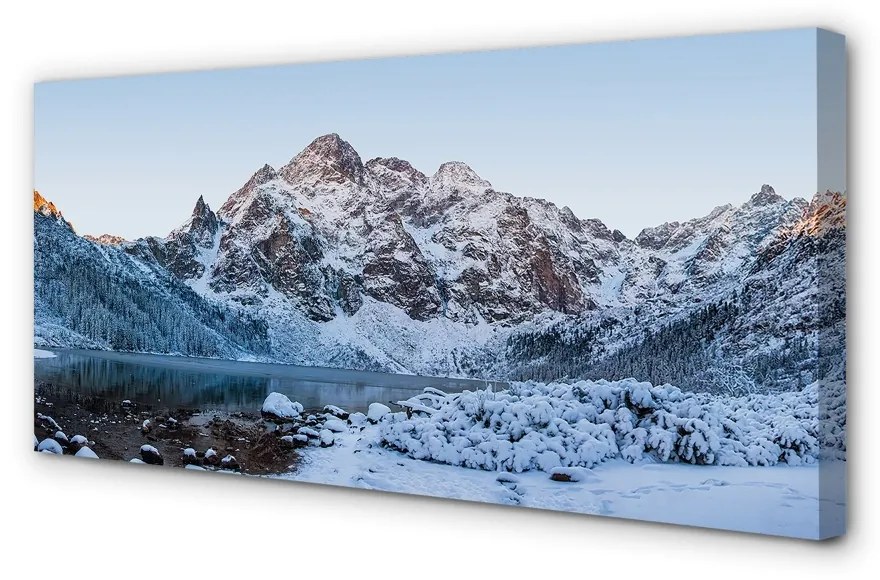 Obrazy na plátně Horské zimní jezero 100x50 cm