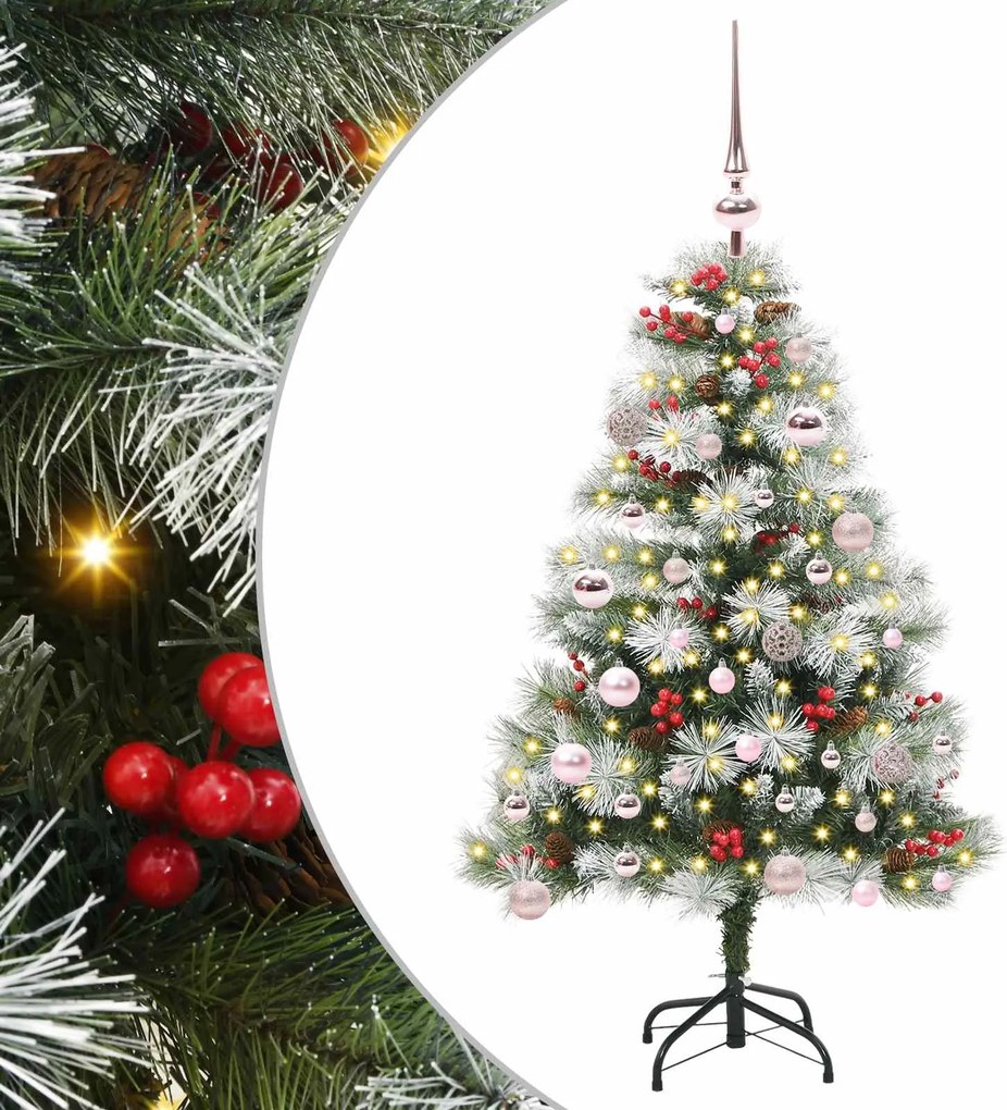 Umělý vánoční stromeček Zelená a bílá 150 cm PVC, kov a plast 3395172