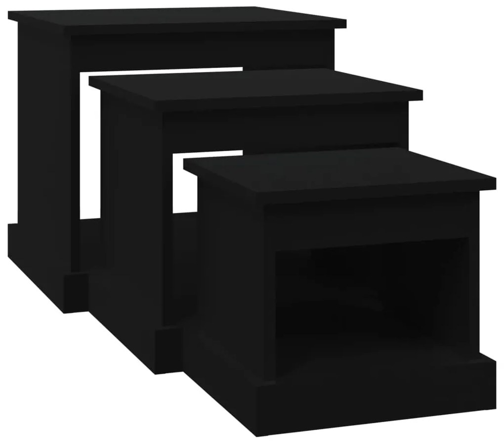 Konferenční stolky 3 ks černé kompozitní dřevo - Default Title