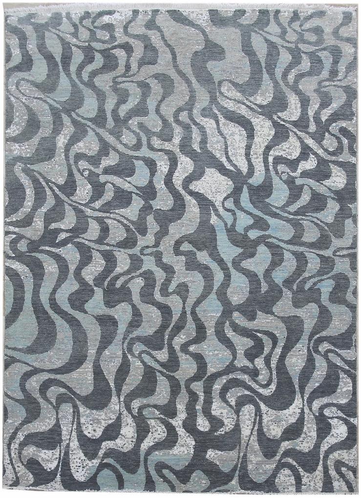 Diamond Carpets koberce Ručně vázaný kusový koberec Diamond DC-M1 Grey/aqua ROZMĚR: 305x425