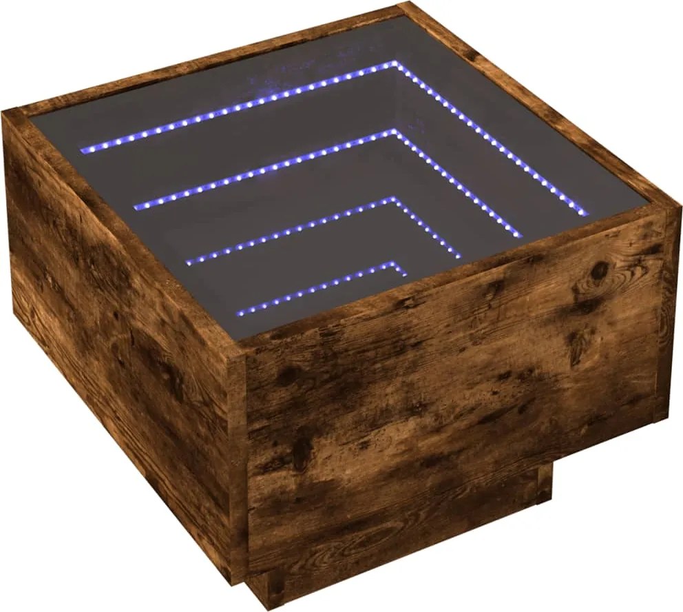Noční stolek s Infinity LED kouřový dub 40 x 40 x 30 cm 3284067