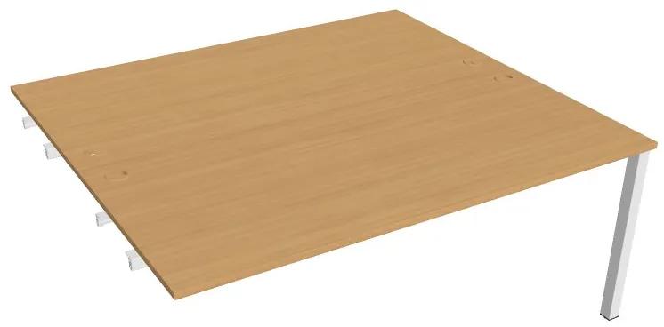 Dvojstůl pracovní řetězící rovný 180×160 cm - Hobis Uni USD 1800 R Dekor stolové desky: buk, Barva nohou: bílá