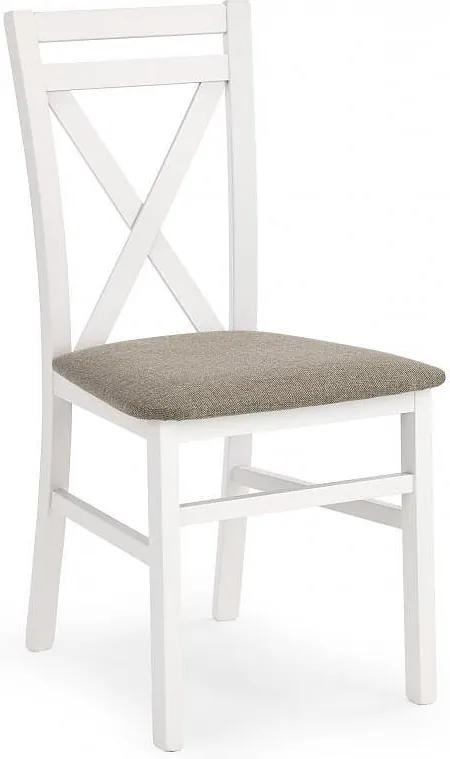 Dřevěná jídelní židle Amarel 1, masiv buku + potahová látka, bílá / inari 23