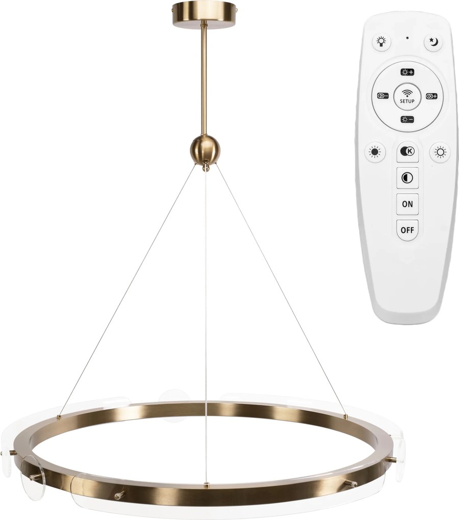 Toolight Loop, LED stropní svítidlo 79cm, 26W, dálkové ovládání, APP1549-CP, zlatá matná, OSW-06970