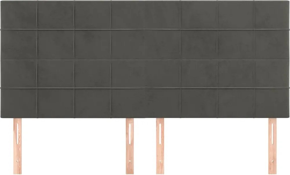 Čelo postele tmavě šedé 180x5x118/128 cm sametové 3116393