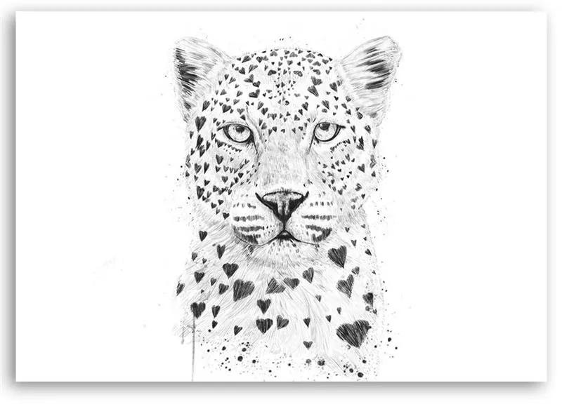 Gario Obraz na plátně Černobílý leopard - Rykker Rozměry: 60 x 40 cm