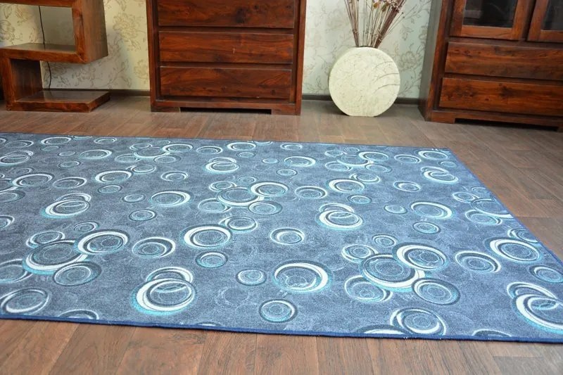 Kusový koberec DROPS Bubbles šedo-modrý